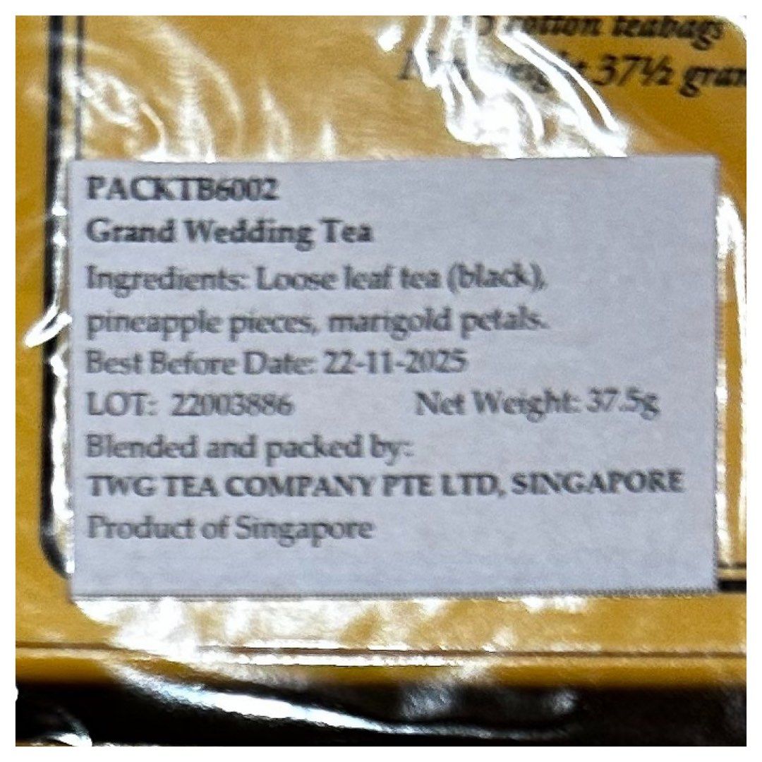 TWG Grand Wedding Tea, Food & Drinks, Beverages on Carousell
