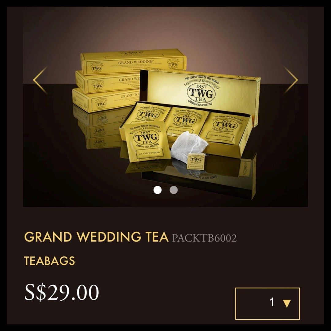 TWG Grand Wedding Tea, Food & Drinks, Beverages on Carousell