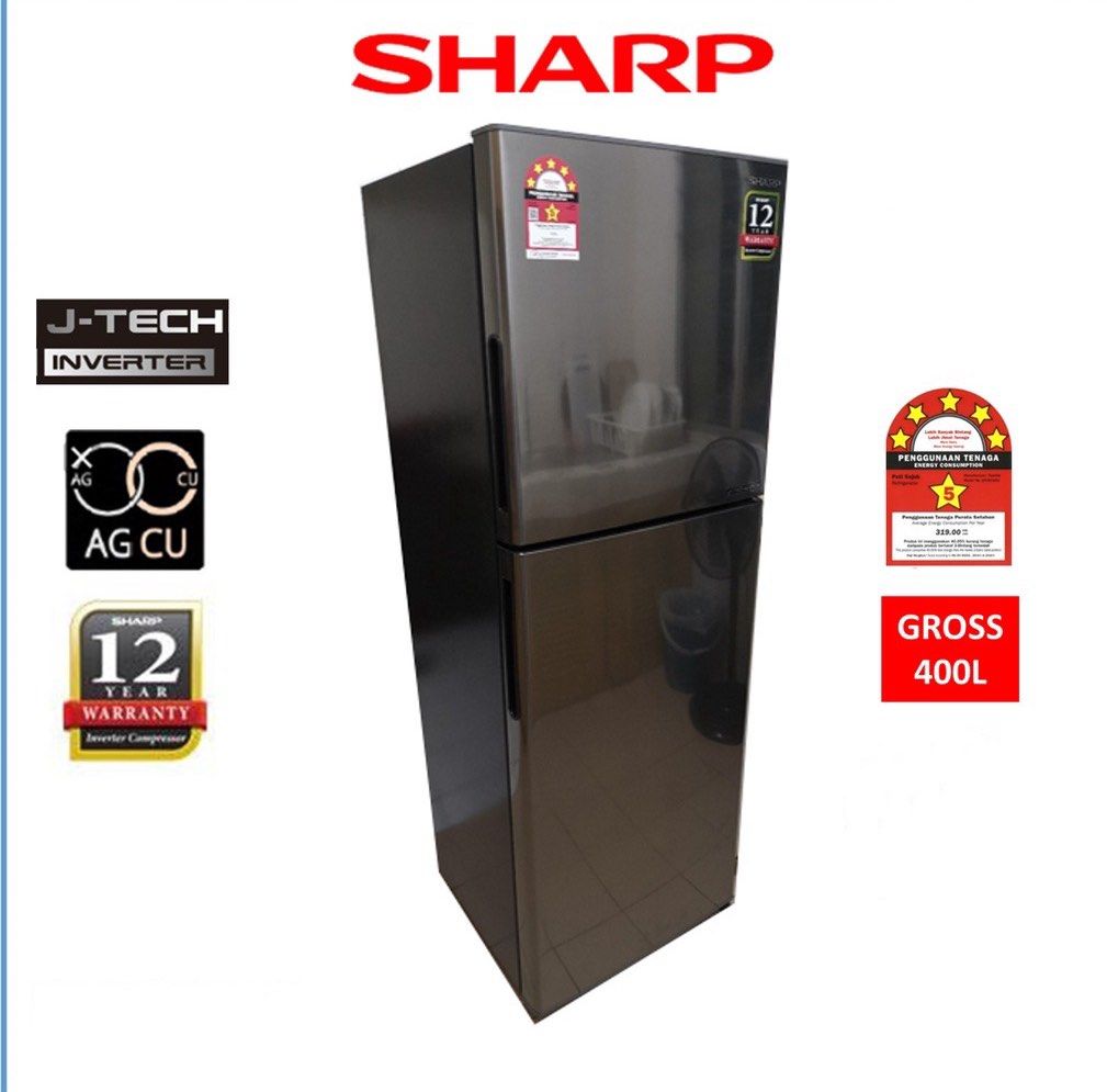 USED REFRIGERATORS SHARP SJ406MSS 400L, TV & Home Appliances, Kitchen ...