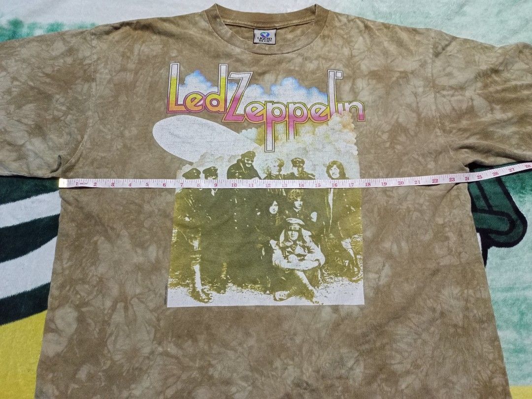 vintage led zeppelin liquid blue tag, Men's Fashion, Tops & Sets ...