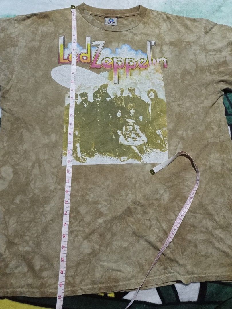 vintage led zeppelin liquid blue tag, Men's Fashion, Tops & Sets ...