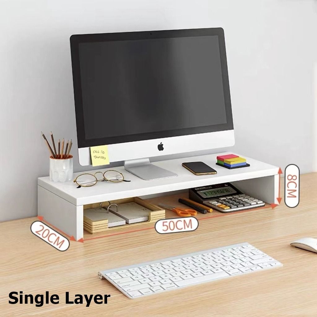 Wooden Monitor Riser Stand Ergonomic Laptop Stand Desktop Storage ...