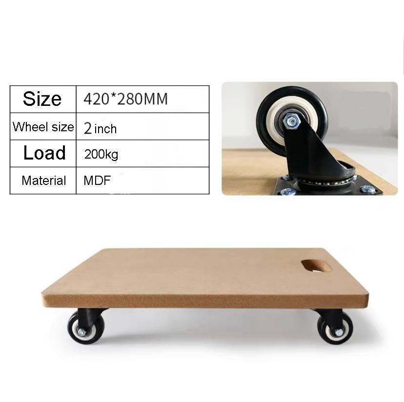 Wooden platform trolley wood dolly multi directional wheels, Furniture ...