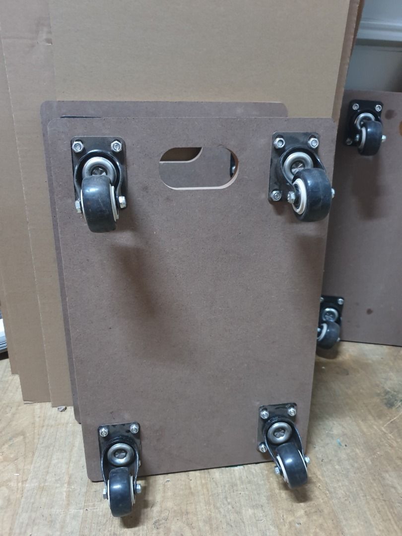 Wooden platform trolley wood dolly multi directional wheels, Furniture ...