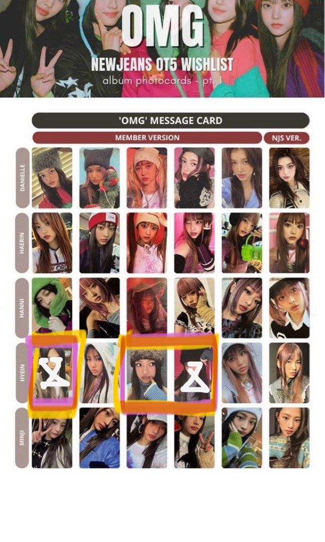 WTB/LF NewJeans Hyein OMG Album/Message Card PC, Hobbies & Toys, Memorabilia & Collectibles, K ...