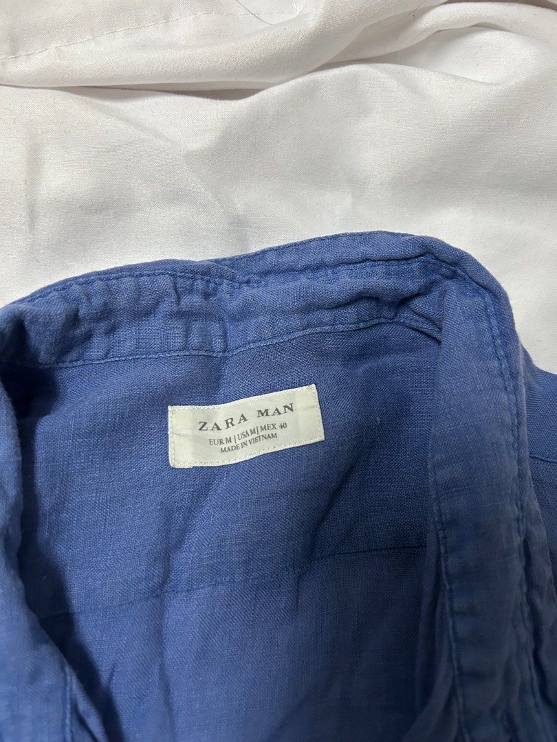 Zara Man Linen Long Sleeves, Men's Fashion, Tops & Sets, Formal Shirts ...