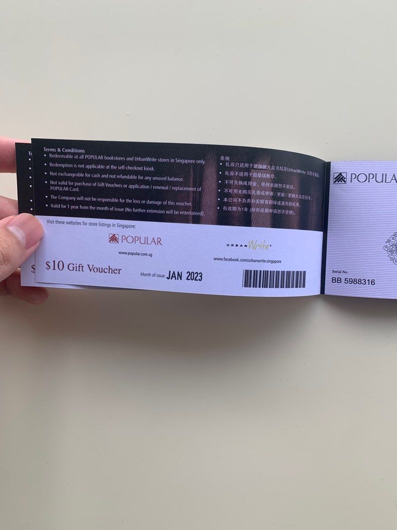 10x$10 100$ Popular voucher, Tickets & Vouchers, Vouchers on Carousell