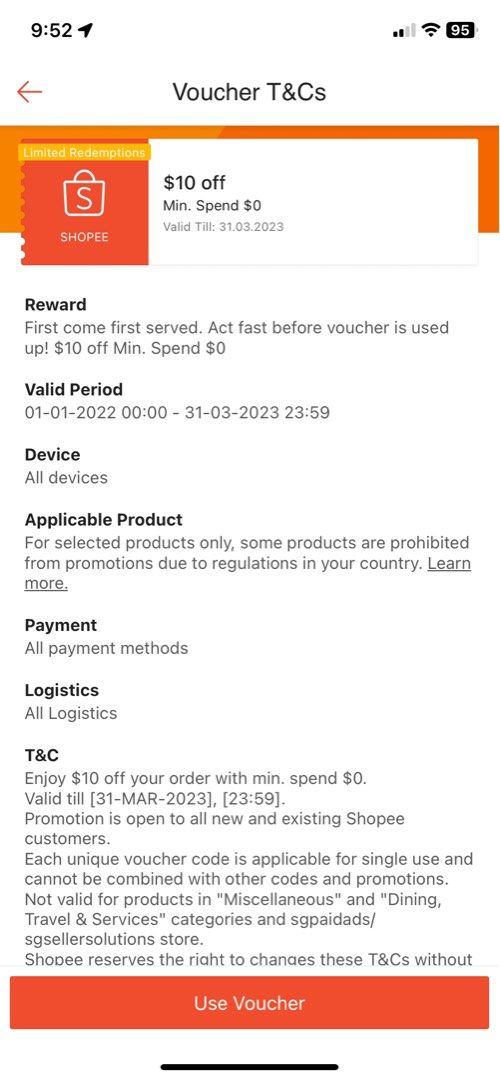 $10 Shopee voucher, Tickets & Vouchers, Vouchers on Carousell