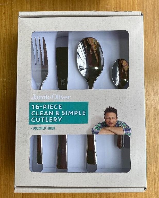 16 pc Jamie Oliver Stainless Steel Cutlery Set, Furniture & Home Living ...