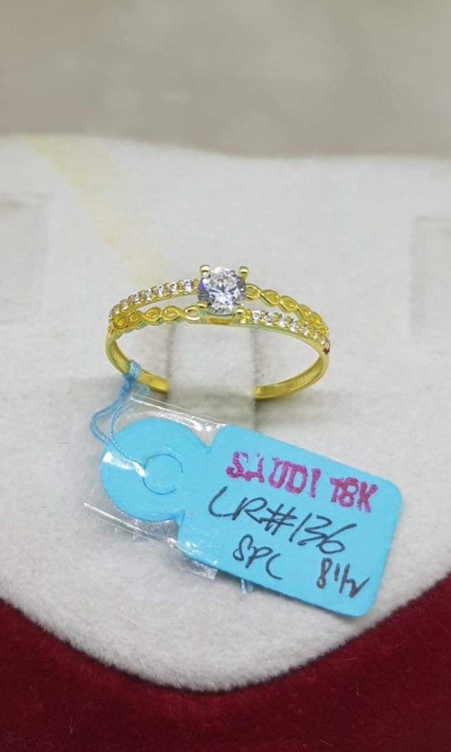 18k Saudi Gold Rings Design #7, Women's Fashion, Jewelry & Organizers ...