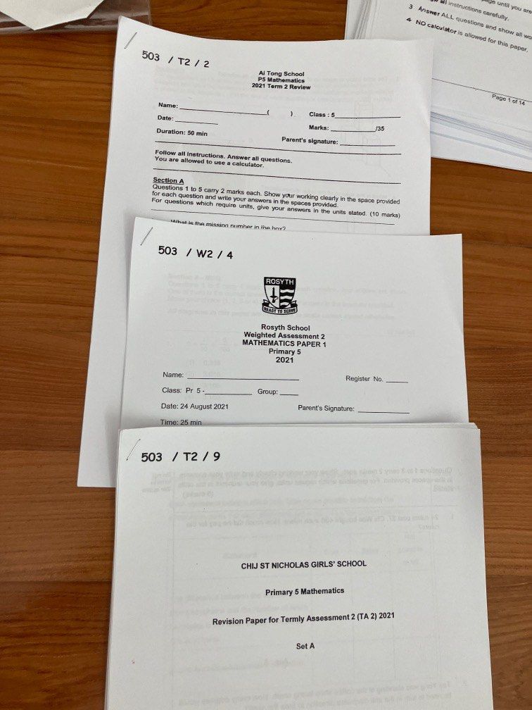 2021 P5 Maths paper, Hobbies & Toys, Books & Magazines, Assessment ...