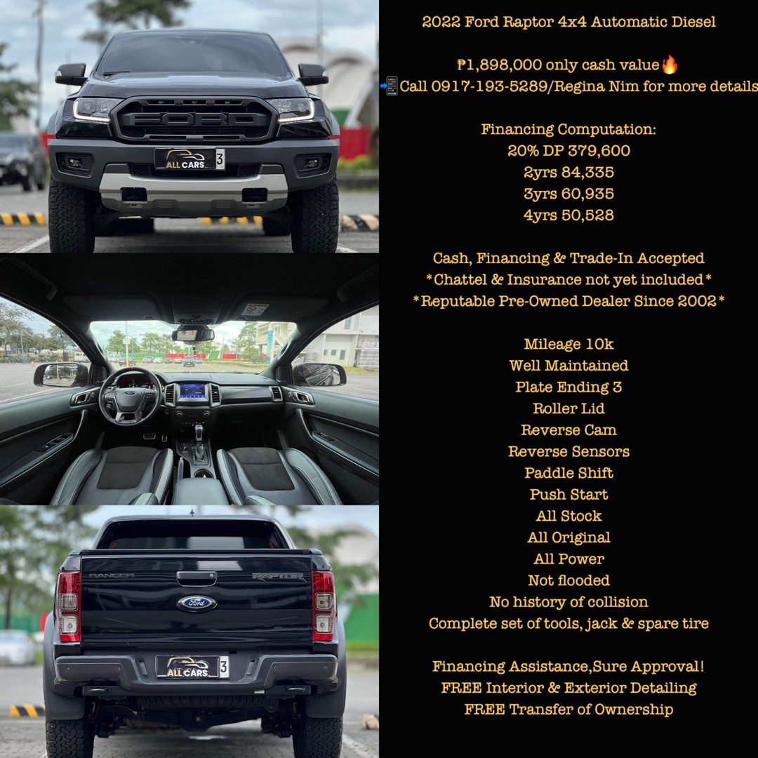 2022 Ford Raptor 4x4 Automatic Auto, Cars for Sale, Used Cars on Carousell