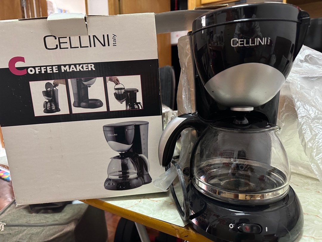 全新 Cellini italy咖啡機 三腳插頭, 家庭電器, 廚房電器, 咖啡機及咖啡壺 - Carousell