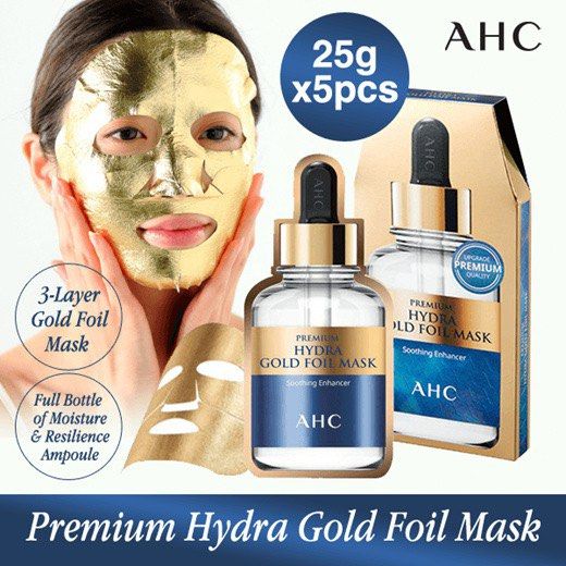 AHC Premium Hydra Gold Foil Mask, Beauty & Personal Care, Face, Face ...