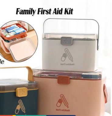 Family First Aid Box Emergency Medicine First Aid Case Plastic Craft ...