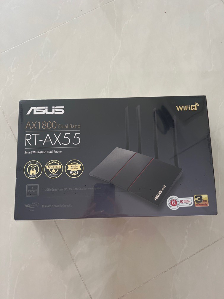 Asus AX1800 dual band RT-AX55, Computers & Tech, Parts & Accessories ...