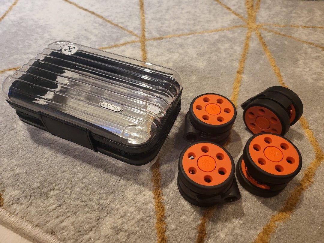 Authentic Rimowa Offwhite Kit + Orange cabin wheel rollers, Luxury ...