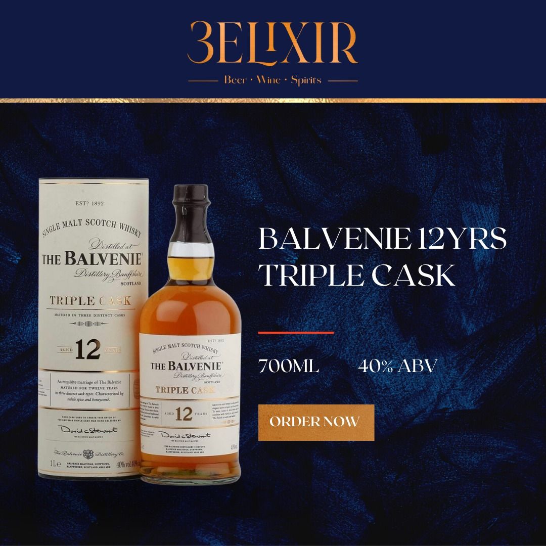 Balvenie 12 Years Old Triple Cask 1L, Food & Drinks, Alcoholic ...