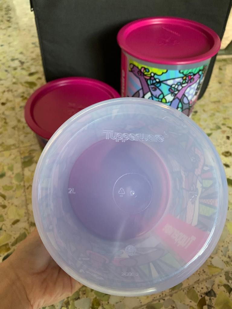 Brand New Limted Ed Tupperware One Touch Mural Canister, Furniture & Home Living, Kitchenware ...