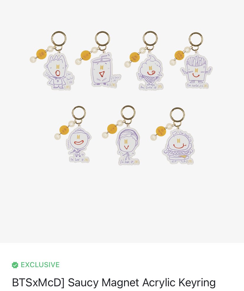 [SALE!!!] BTS x Mcdo Saucy Magnet Acrylic Keyring, Hobbies & Toys ...