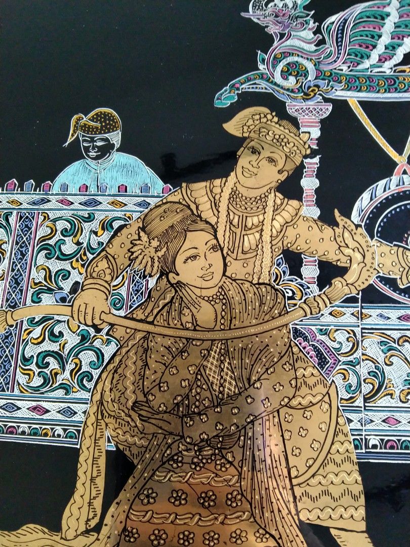 Burmese Gilded Lacquered Picture Frame, Furniture & Home Living, Home ...