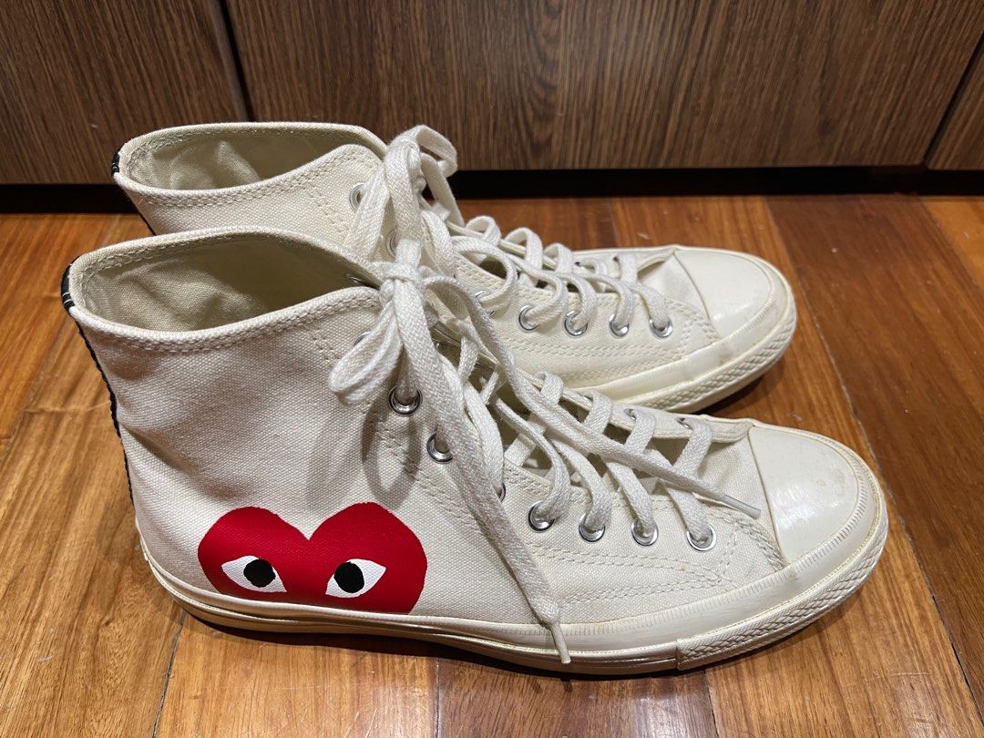 Chuck Taylor x CDG (Hi, Cream White), Men's Fashion, Footwear, Sneakers ...
