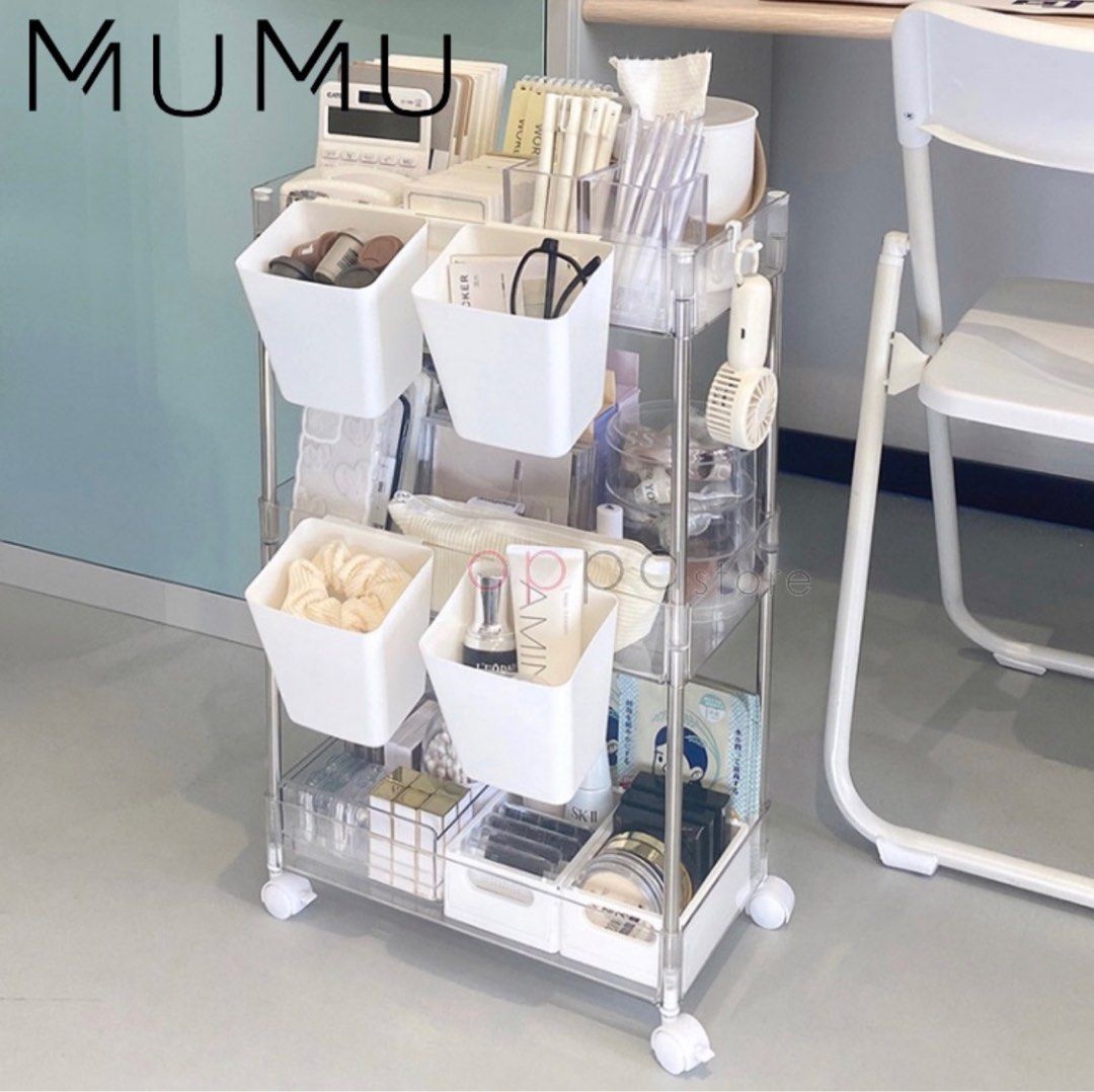 Clear Trolley for Skincare, Stationery, etc., Furniture & Home Living ...