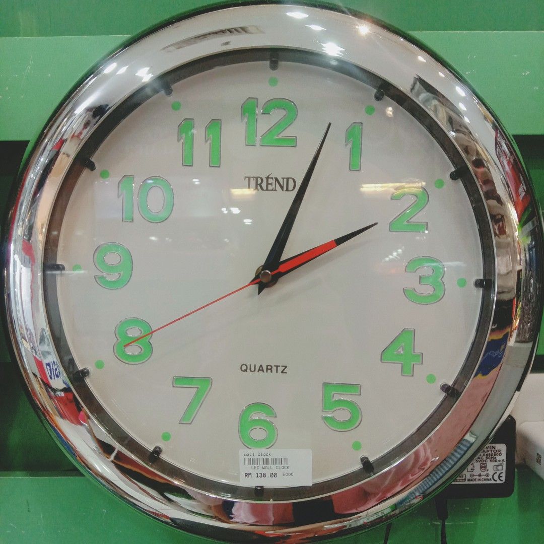 Trend Wall Clock Light Power Luminous Colourful Clock, Furniture & Home ...