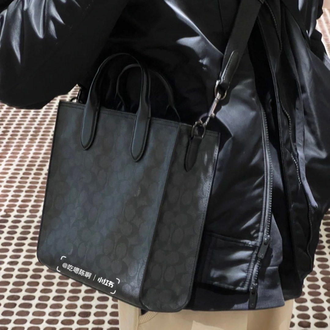 Coach Gotham Tall 24 Signature Canvas Men Bag, Men's Fashion, Bags ...