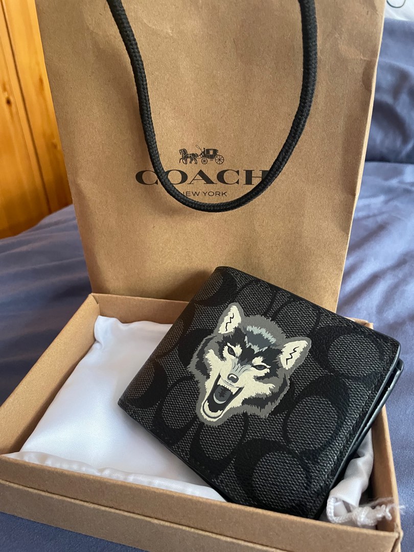 Coach Wolf Wallet Men, Luxury, Bags & Wallets on Carousell