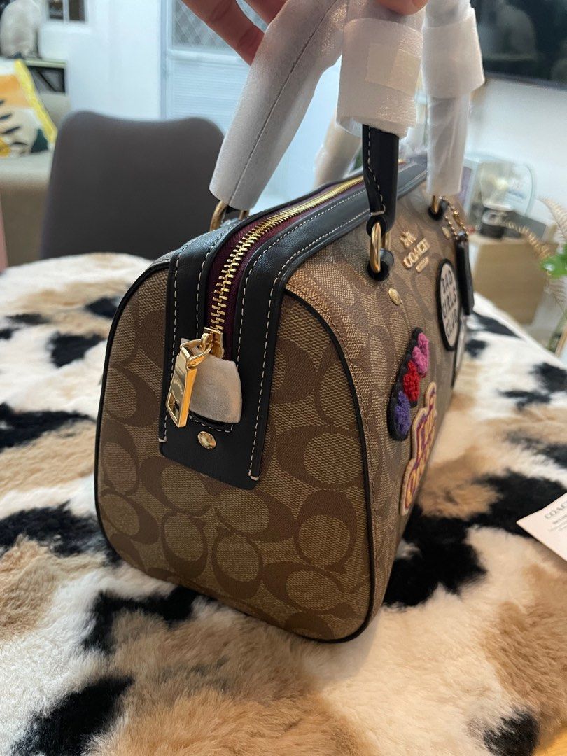 coach x disney rowan satchel in signature canvas w patches, Women's ...