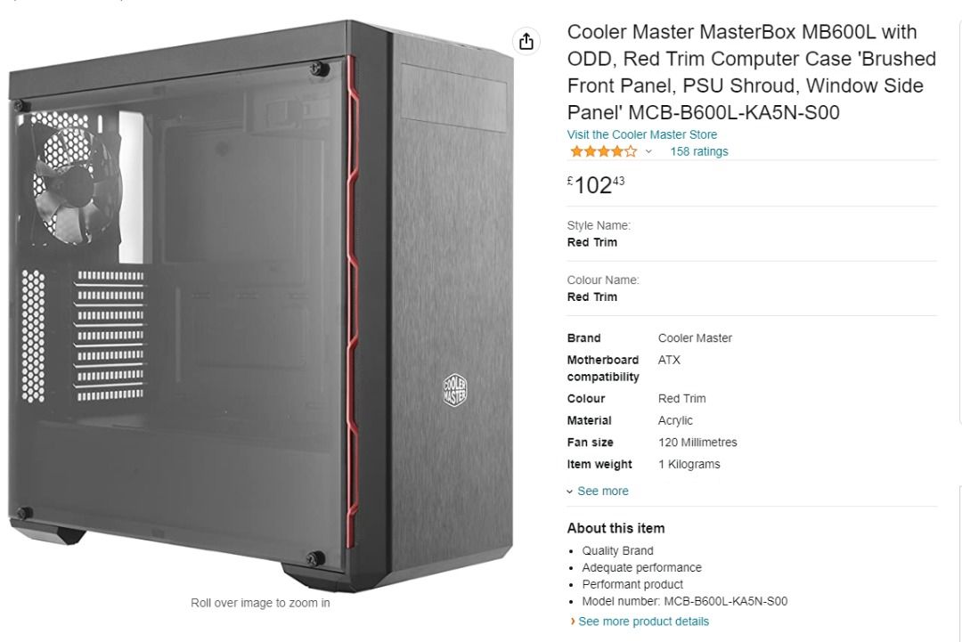 Computer Case Cooler Master Master Box MB600L, Computers & Tech, Desktops on Carousell