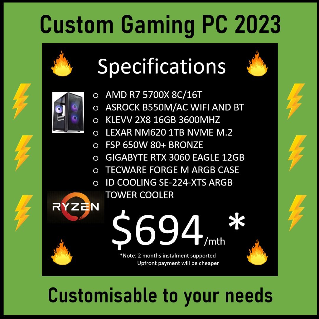 Custom Build Gaming PC 2023, Computers & Tech, Desktops on Carousell
