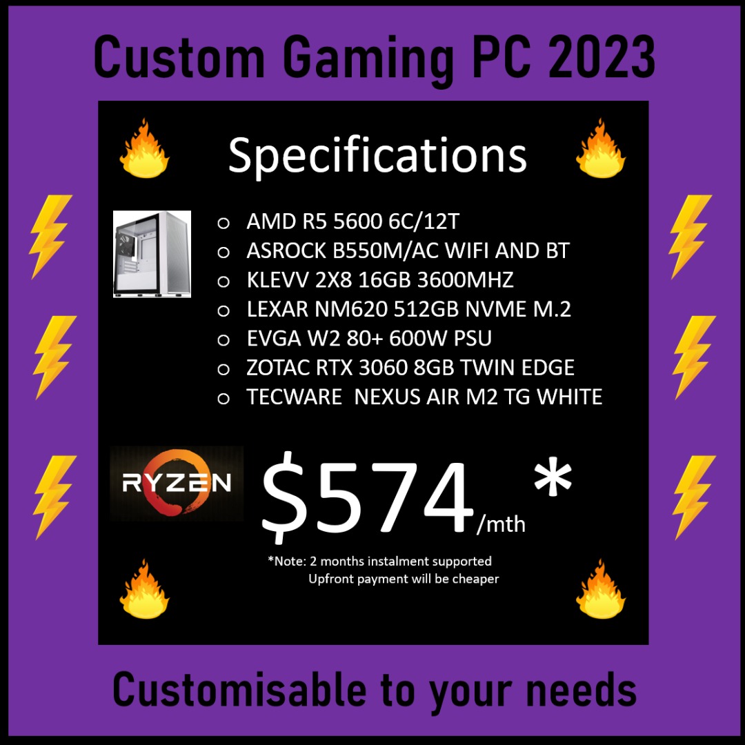 Custom Build Gaming PC 2023, Computers & Tech, Desktops on Carousell