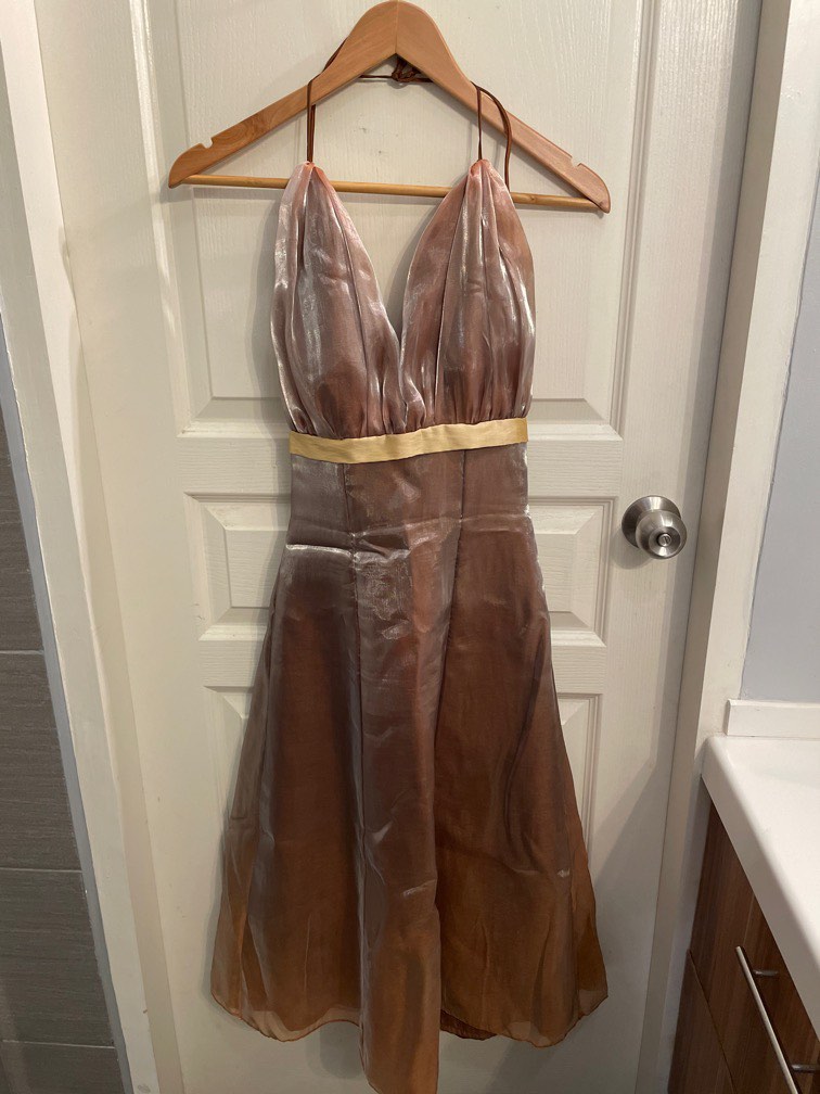Custom Made Cocktail Dress in Copper Bronze, Women's Fashion, Dresses ...