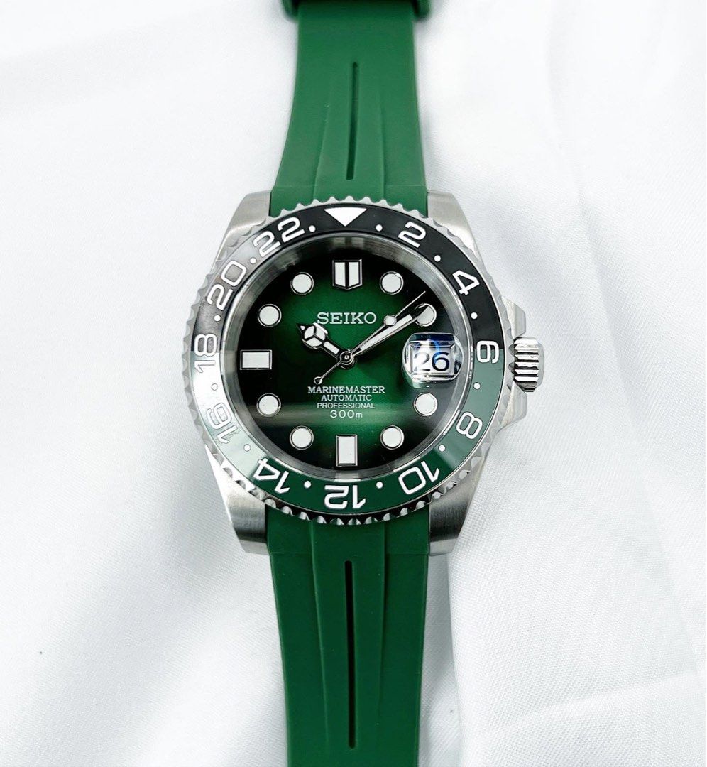 Custom Seiko Mod Sprite Hulk GMT 40mm, Men's Fashion, Watches ...