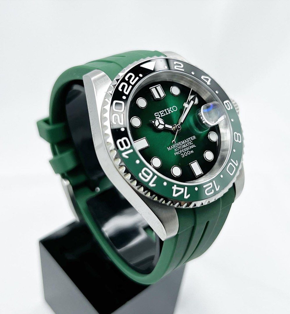 Custom Seiko Mod Sprite Hulk GMT 40mm, Men's Fashion, Watches ...