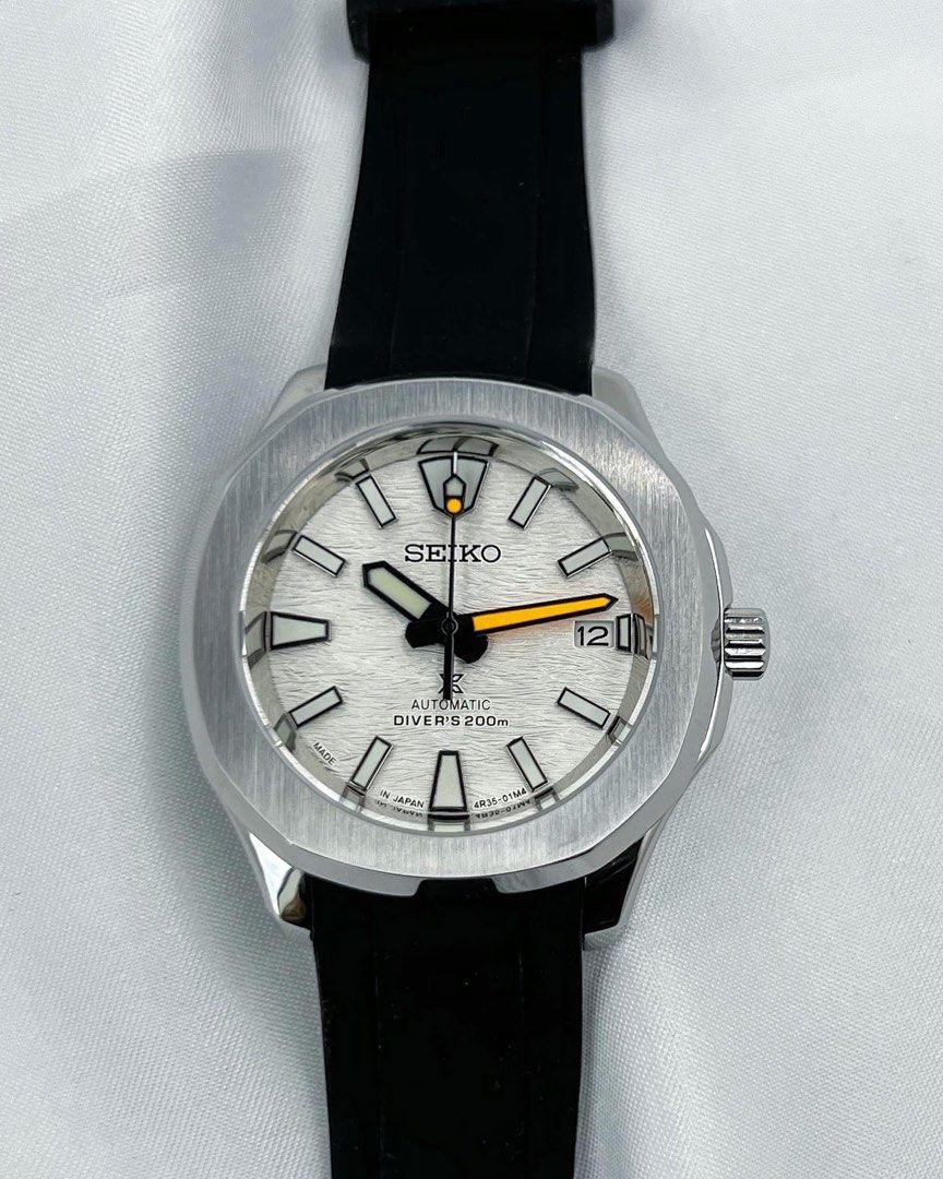 Custom Seiko Mod White Prospex Nautilus 40mm, Men's Fashion, Watches ...