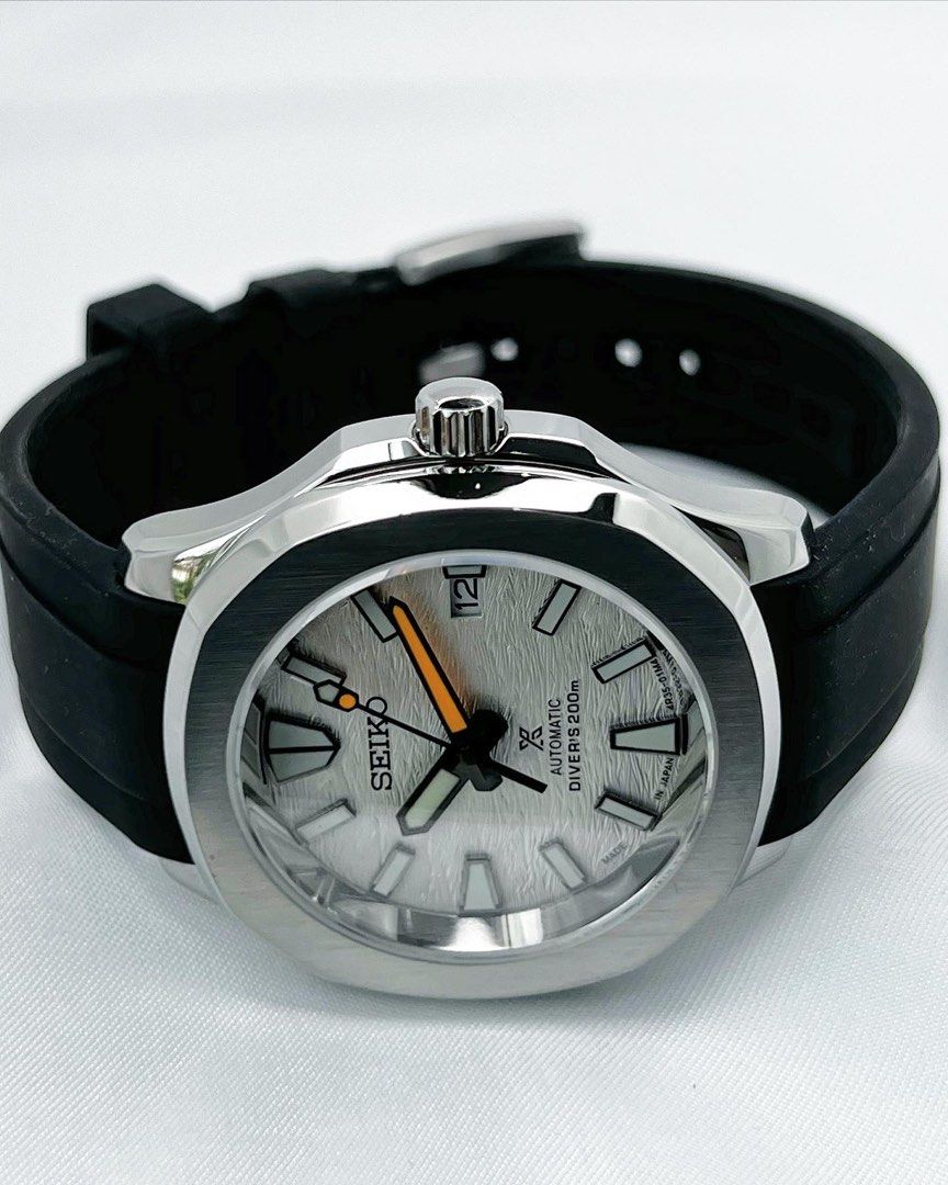 Custom Seiko Mod White Prospex Nautilus 40mm, Men's Fashion, Watches ...