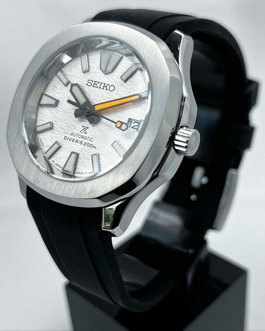 Custom Seiko Mod White Prospex Nautilus 40mm, Men's Fashion, Watches ...
