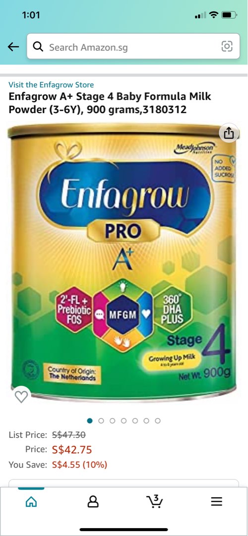 Enfagrow Stage 4 900g milk formula, Babies & Kids, Nursing & Feeding, Breastfeeding & Bottle ...