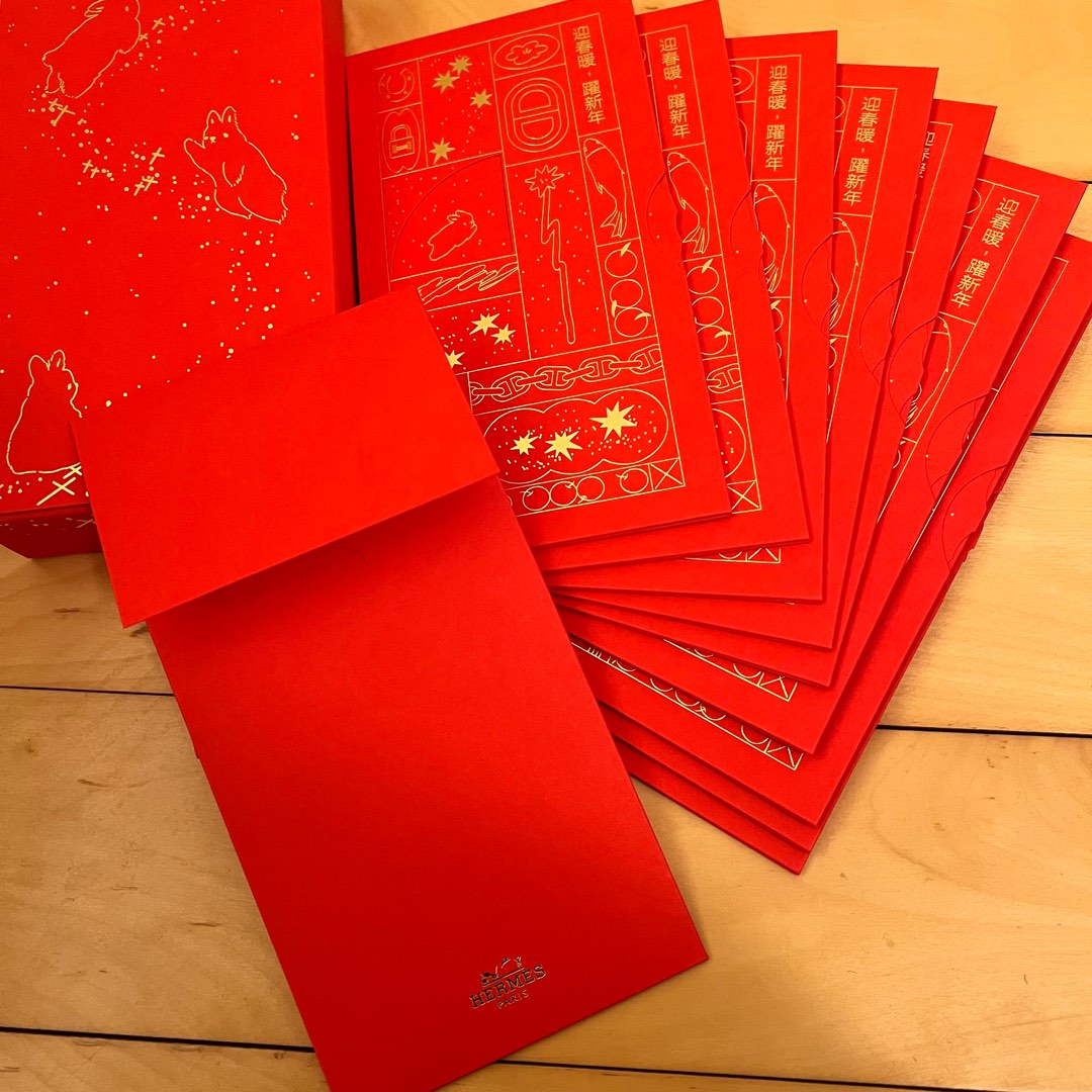 Hermes Red packet 愛馬士 兔年 利是封, 名牌, 手袋及銀包 - Carousell