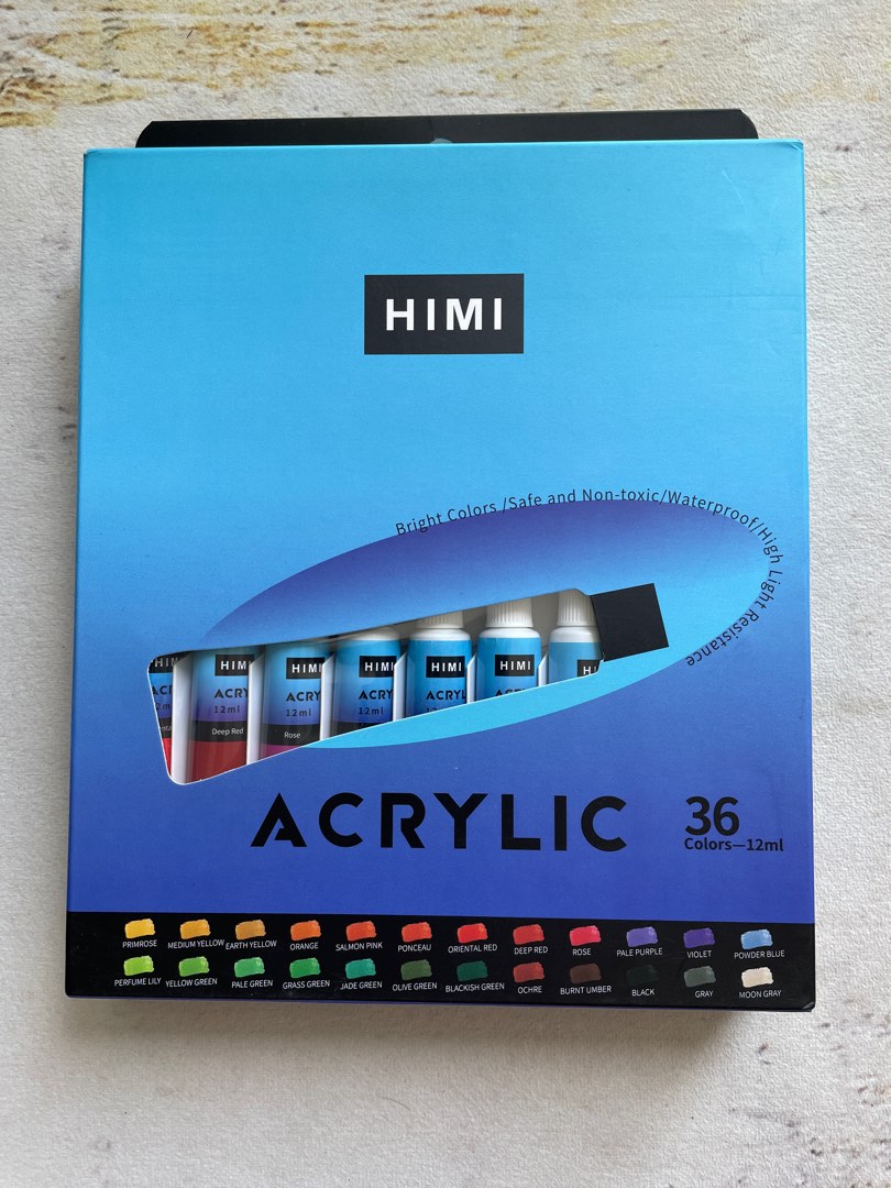 HIMI Acrylic Paints - set of 36 tubes, Hobbies & Toys, Stationery ...