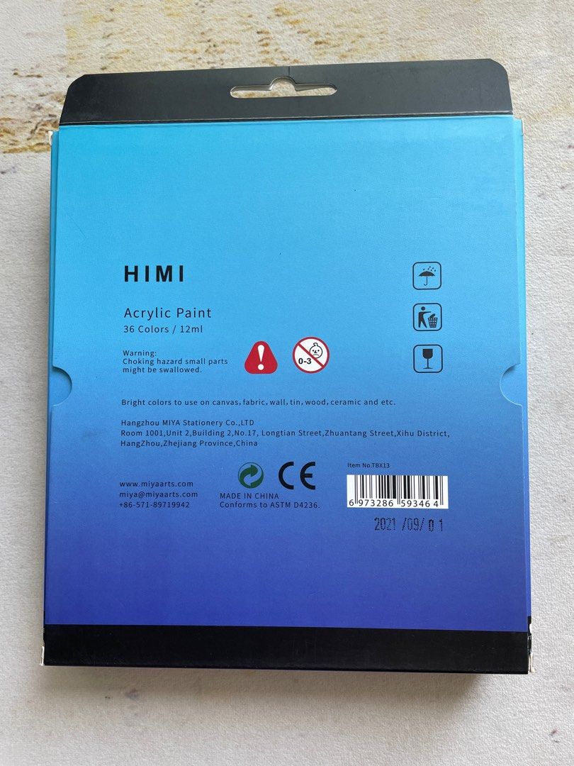 HIMI Acrylic Paints - set of 36 tubes, Hobbies & Toys, Stationery ...