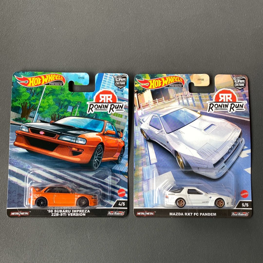Hot wheels Car Culture Ronin Run Subaru 22B STI Impreza WRX Mazda RX7 ...