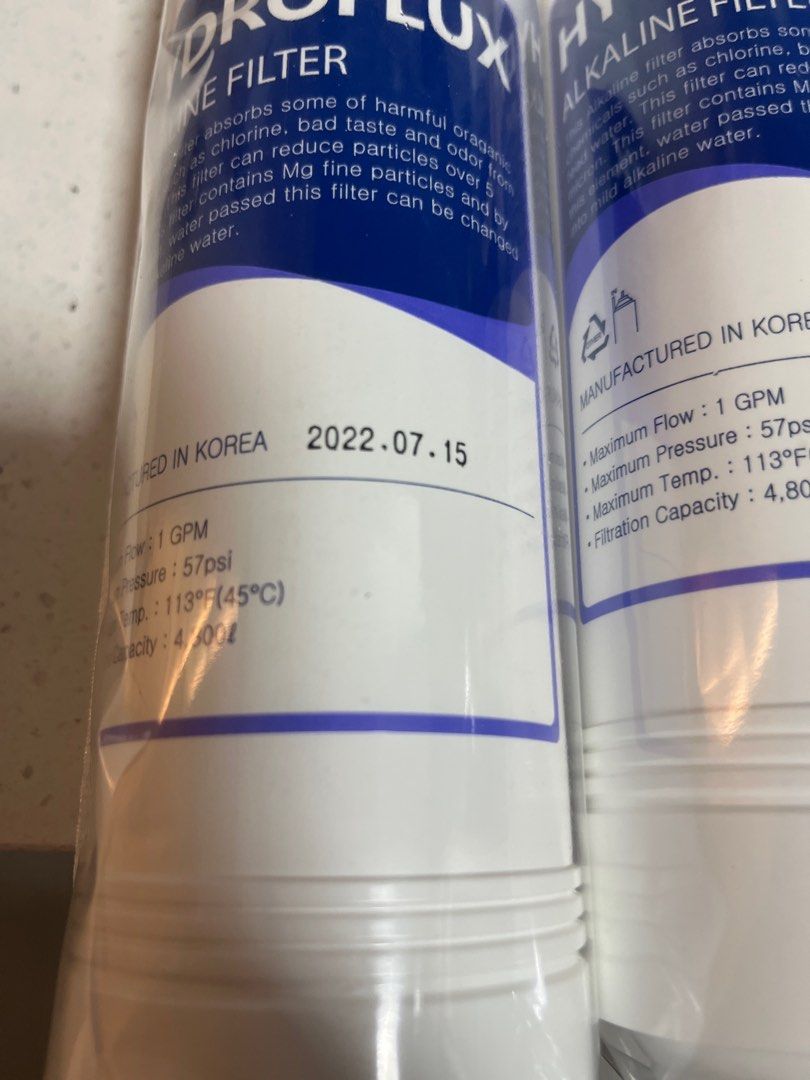 Hydroflux alkaline water filter x4, TV & Home Appliances, Kitchen ...