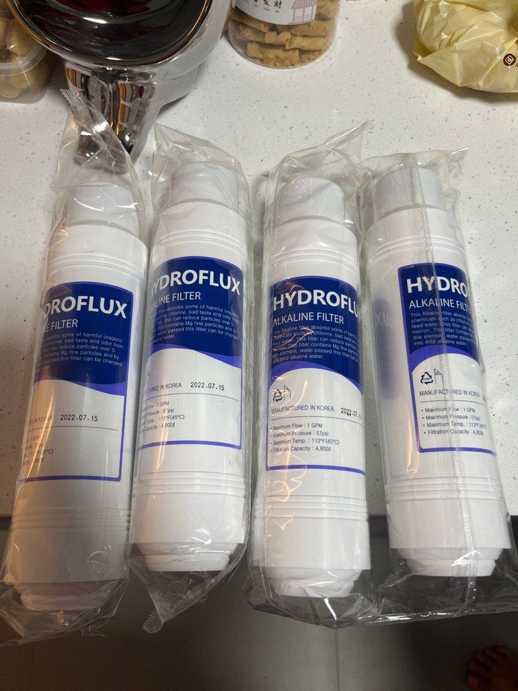 Hydroflux alkaline water filter x4, TV & Home Appliances, Kitchen ...