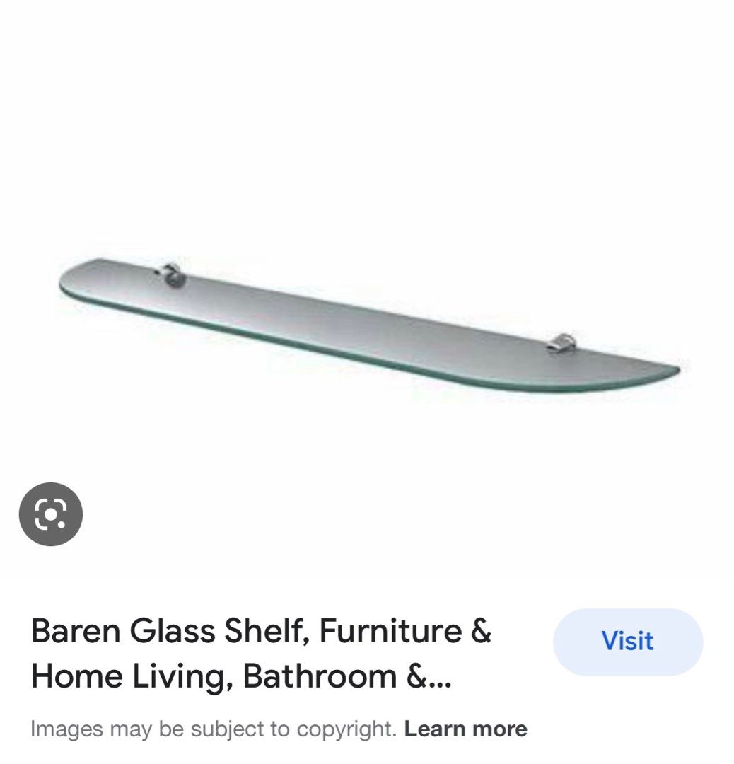 IKEA Baren curved glass shelf, Furniture & Home Living, Bathroom ...