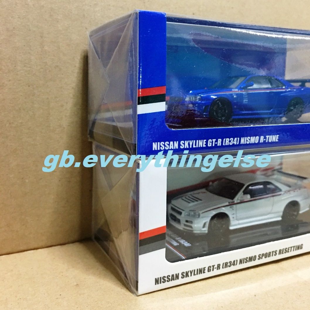 INNO64 1:64 Nissan Skyline GT-R R34 Nismo R-Tune Bayside Blue + Nismo ...