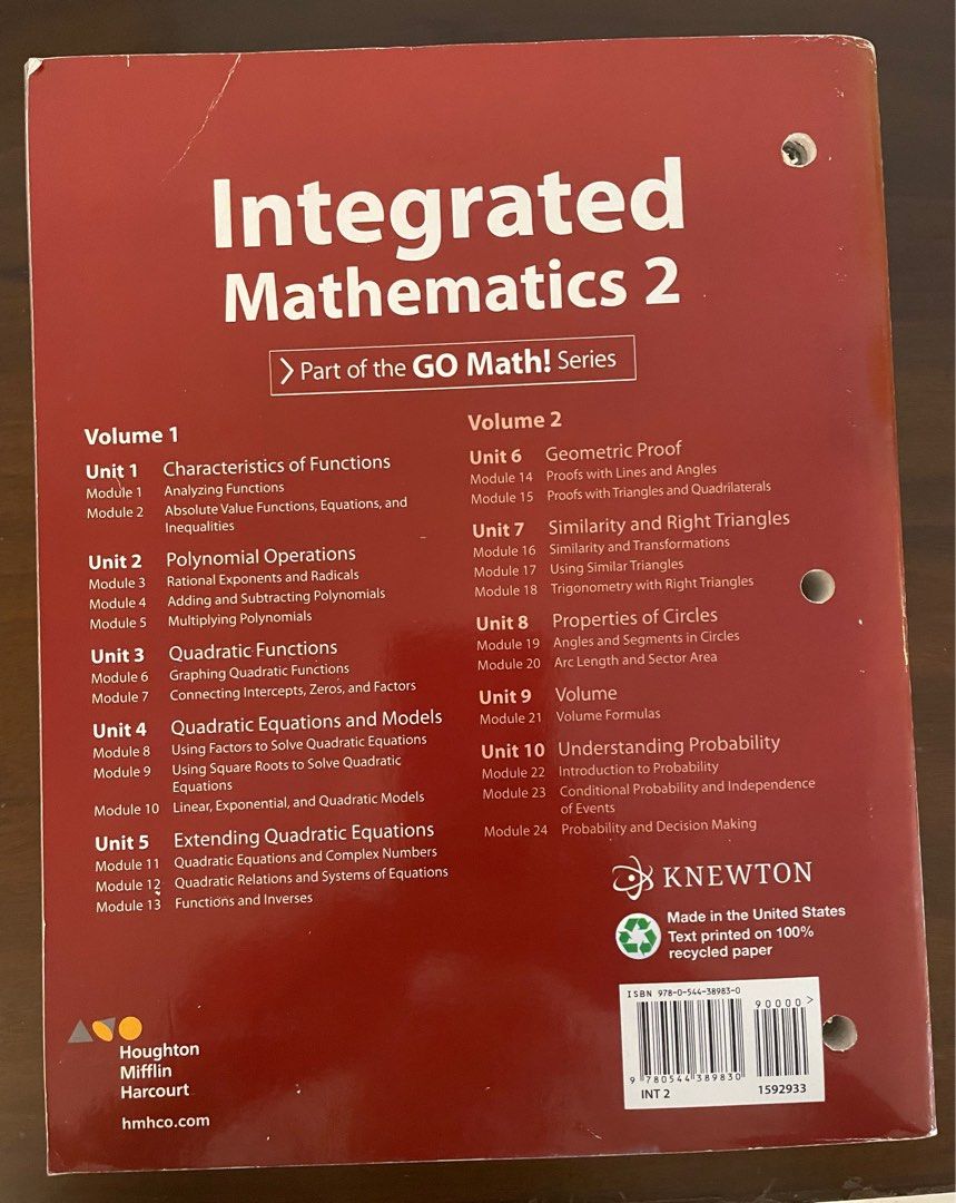 Integrated Mathematics, Hobbies & Toys, Books & Magazines, Assessment ...